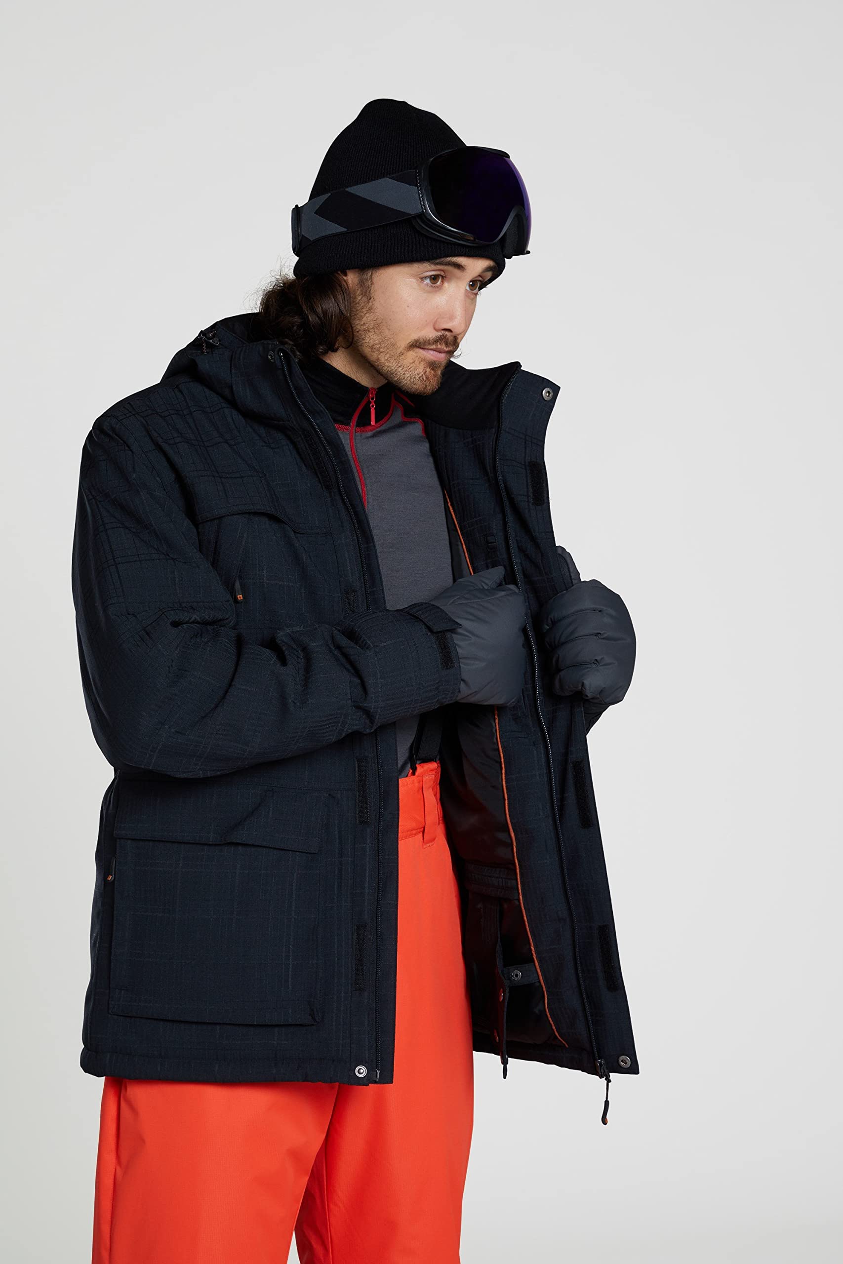 Mountain Warehouse Apollo Mens Ski Jacket - Winter Snow Jacket Black Large
