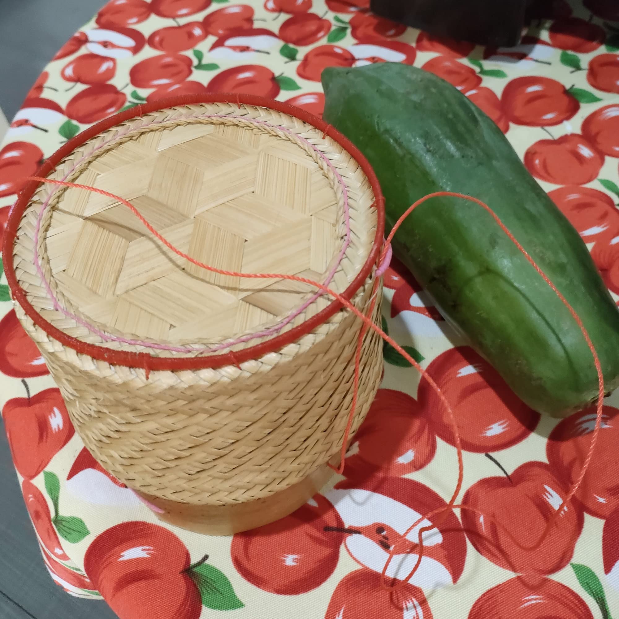 Sticky Rice Basket Kratip Container Thai Serving Bowl Bamboo Thai Laos Traditional Weave Wickerwork Serving Travel After Keep Warm