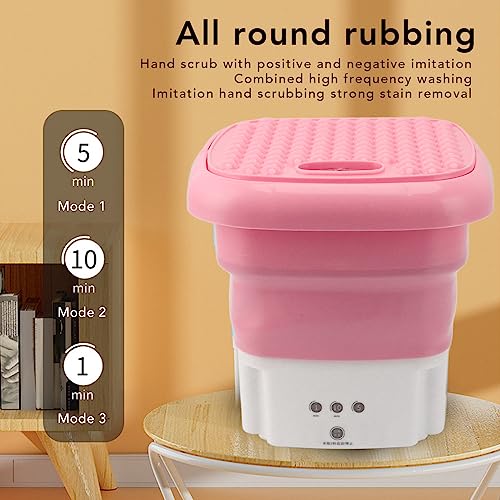 Mini Folding Washing Machine Multifunction High Speed Motor Deep Stain Removal Small Size Nursing Home Folding Washing Machine for Apartment (US Plug)