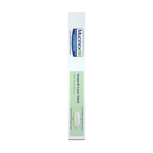 Mucinex DM 12Hr Chest Congestion & Cough Medicine For Adults, Cold And Cough Medicine for Excess Mucus Relief, 600 mg Guaifenesin & 30 mg Dextromethorphan HBr, 40 Bi-Layer Tablets