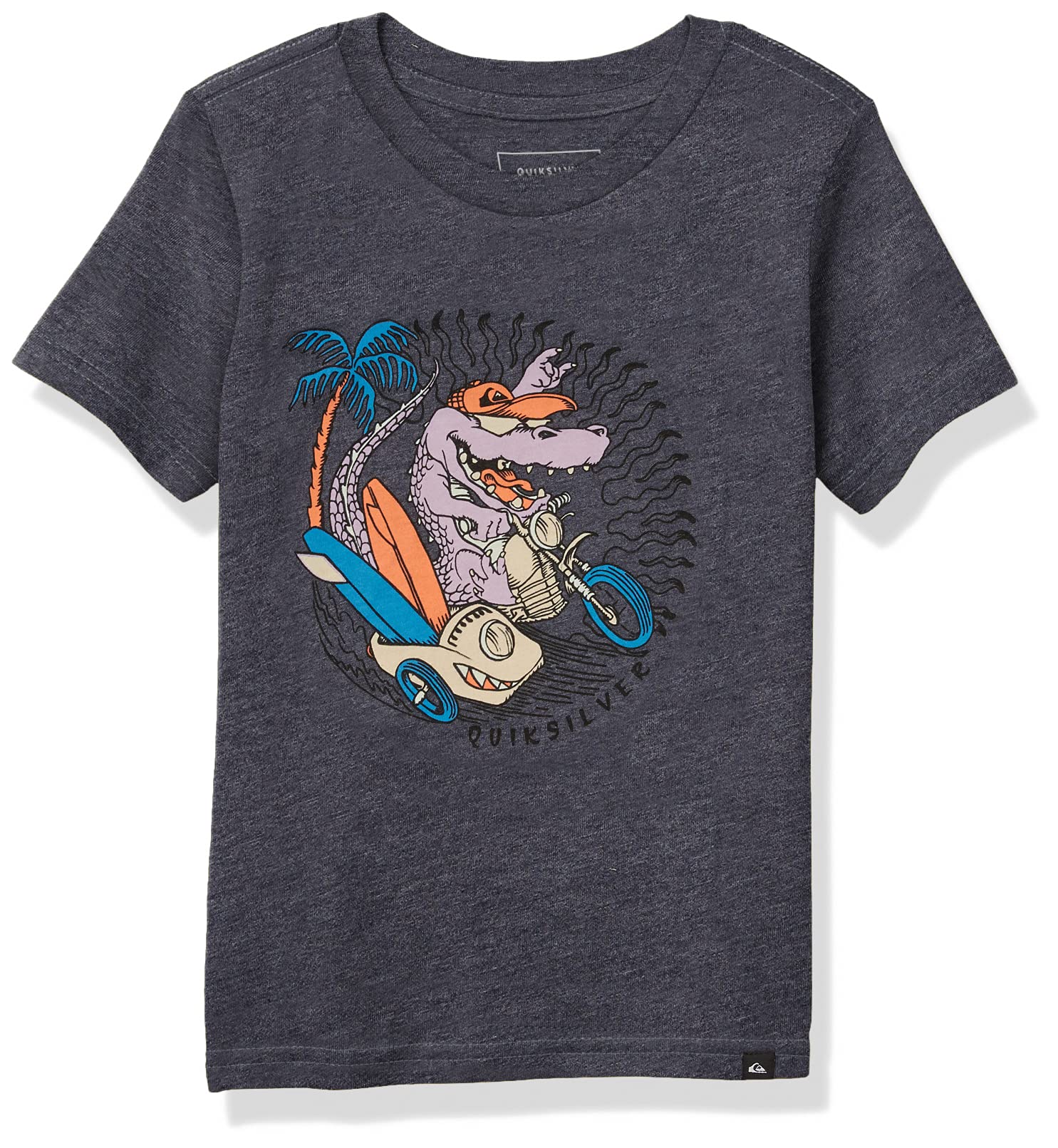 Quiksilver Boys' Sidecar Croco T-Shirt Tee, Navy Blazer Heather, 4