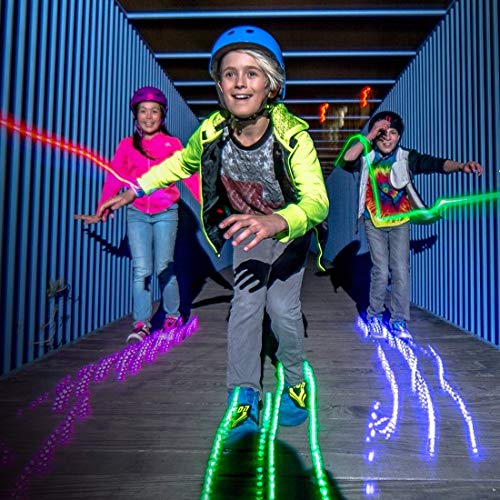 Neon Street Rollers | Flashing Heel Wheels Clip on Skates for Kids Age 6+ Years Old (Blue dark)