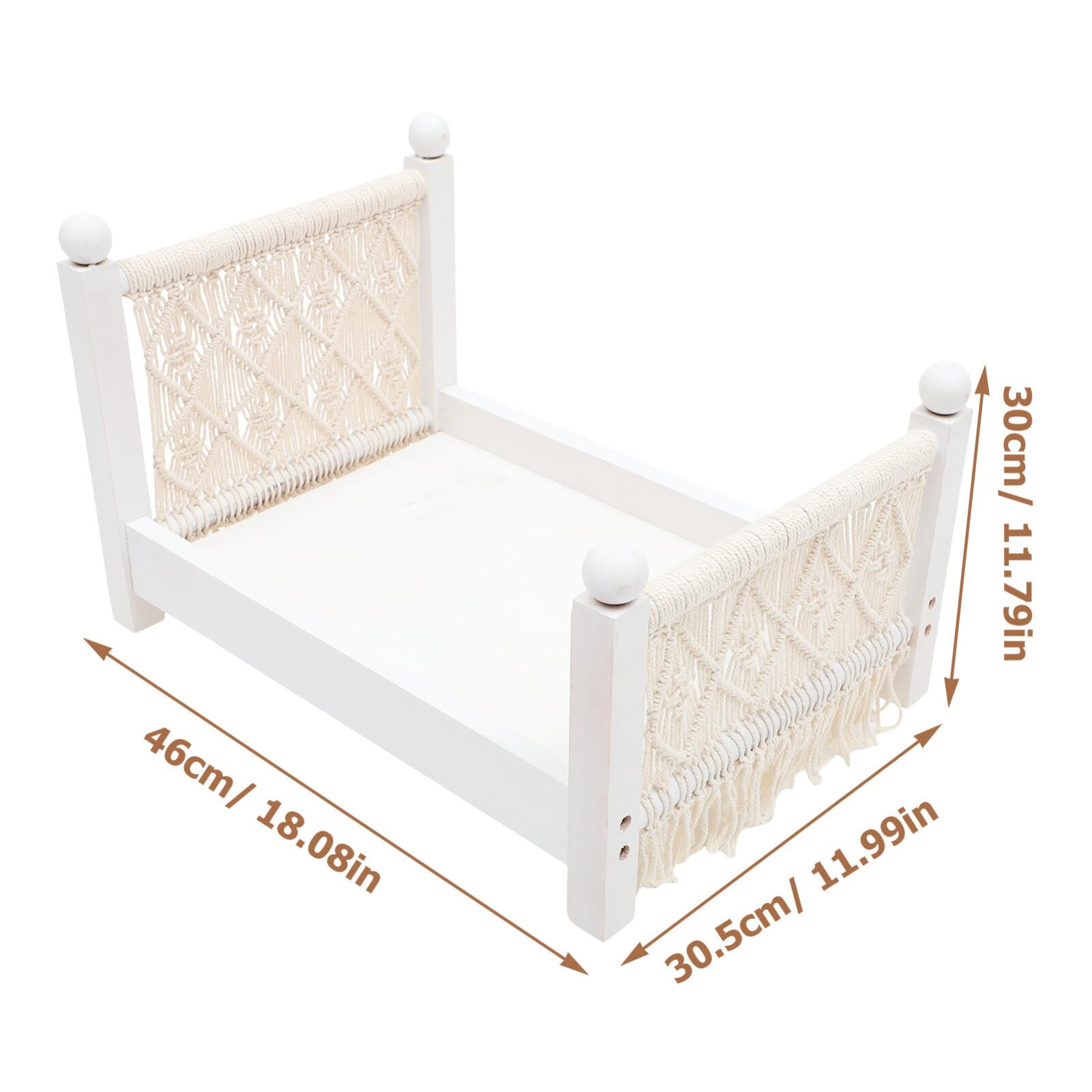 PartyKindom 1pc Newborn Photography Prop Crib Shooting Assisted Wood Hand- Woven Bed for Home/Wall/Kitchen/Room Decor