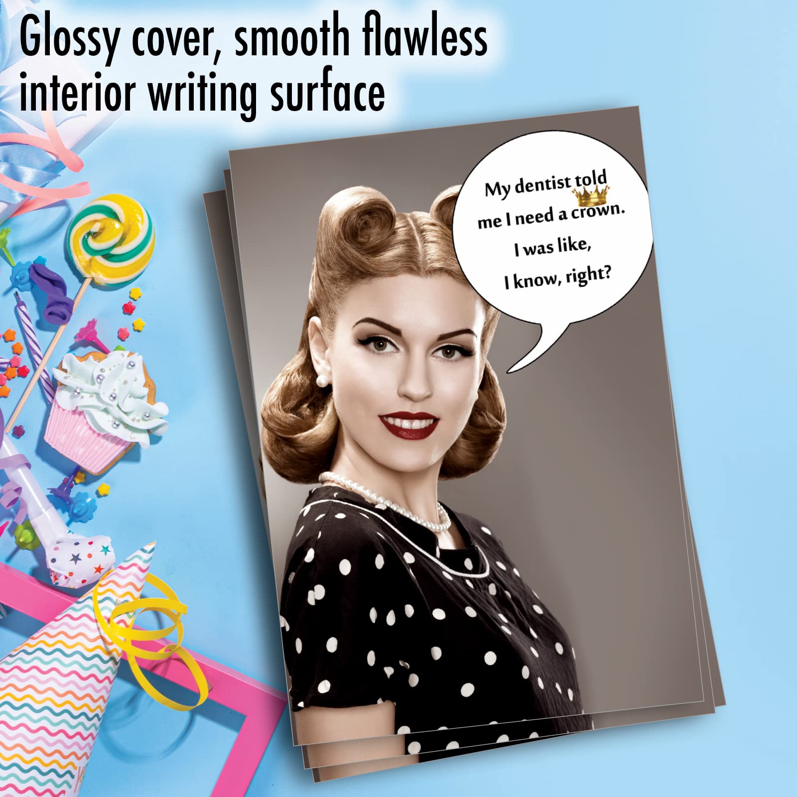 NobleWorks - Pack of 3 Hilarious Birthday Greeting Cards with Envelopes (1 Designs, 3 Each) - Needs A Crown C5581BDG-C3x1