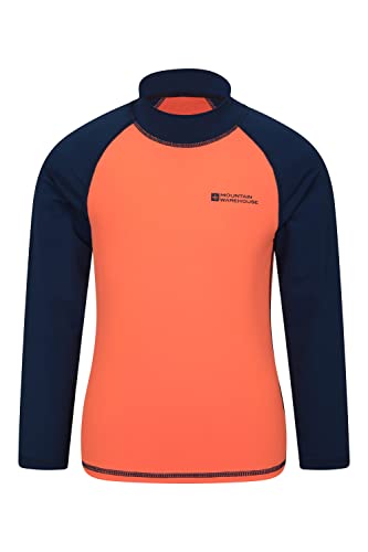 Mountain Warehouse Kids Rash Guard - UPF50+ Long Sleeve Rash Top Bright Orange 9-10 Years