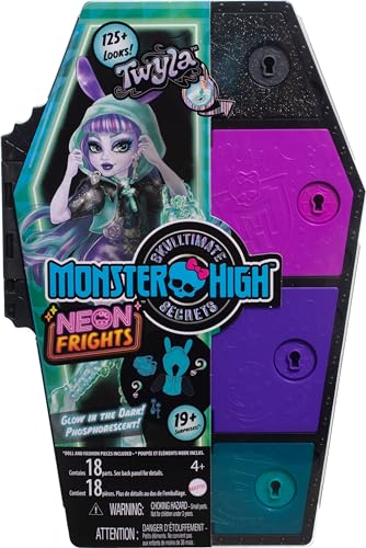 Monster High Skulltimate Secrets Neon Frights Doll & Accessories, Twyla with Dress-Up Locker & 19+ Surprises
