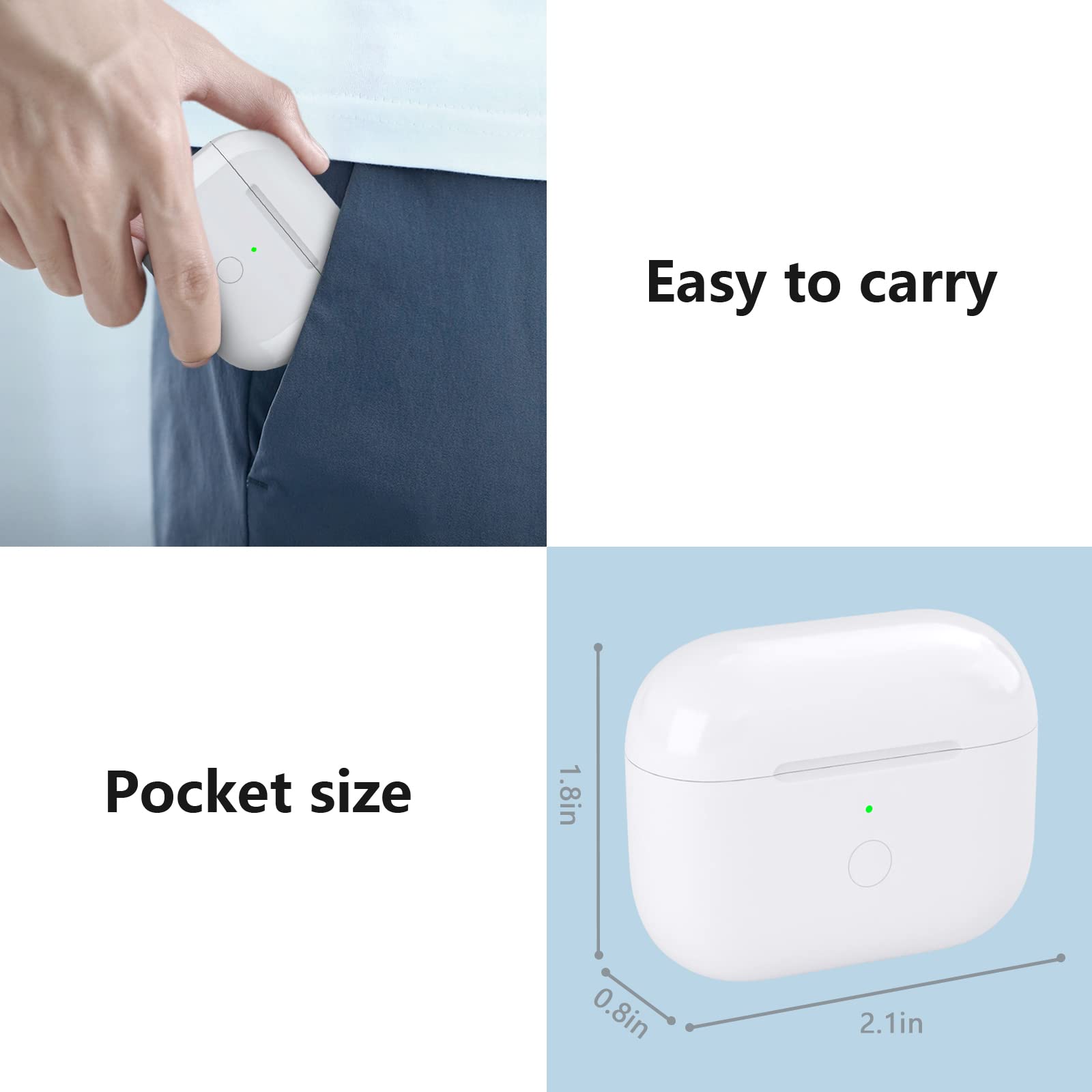 Wireless Charging Case for Airpods 3rd (Not for Airpod Pro), Charger Case Replacement with Sync Button and Built-in 600 mAh Battery, No Earbuds Include