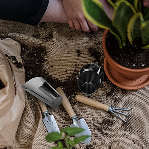 Yardwe 9pcs Silver Pot Care Vegetation Weeding Scoops Metal The Accessories Garden Cleaner Tools Scoop: Tool Spade Ceramic Rake Bonsai Cups Miniature Potted Bucket Home Steel Scoopers