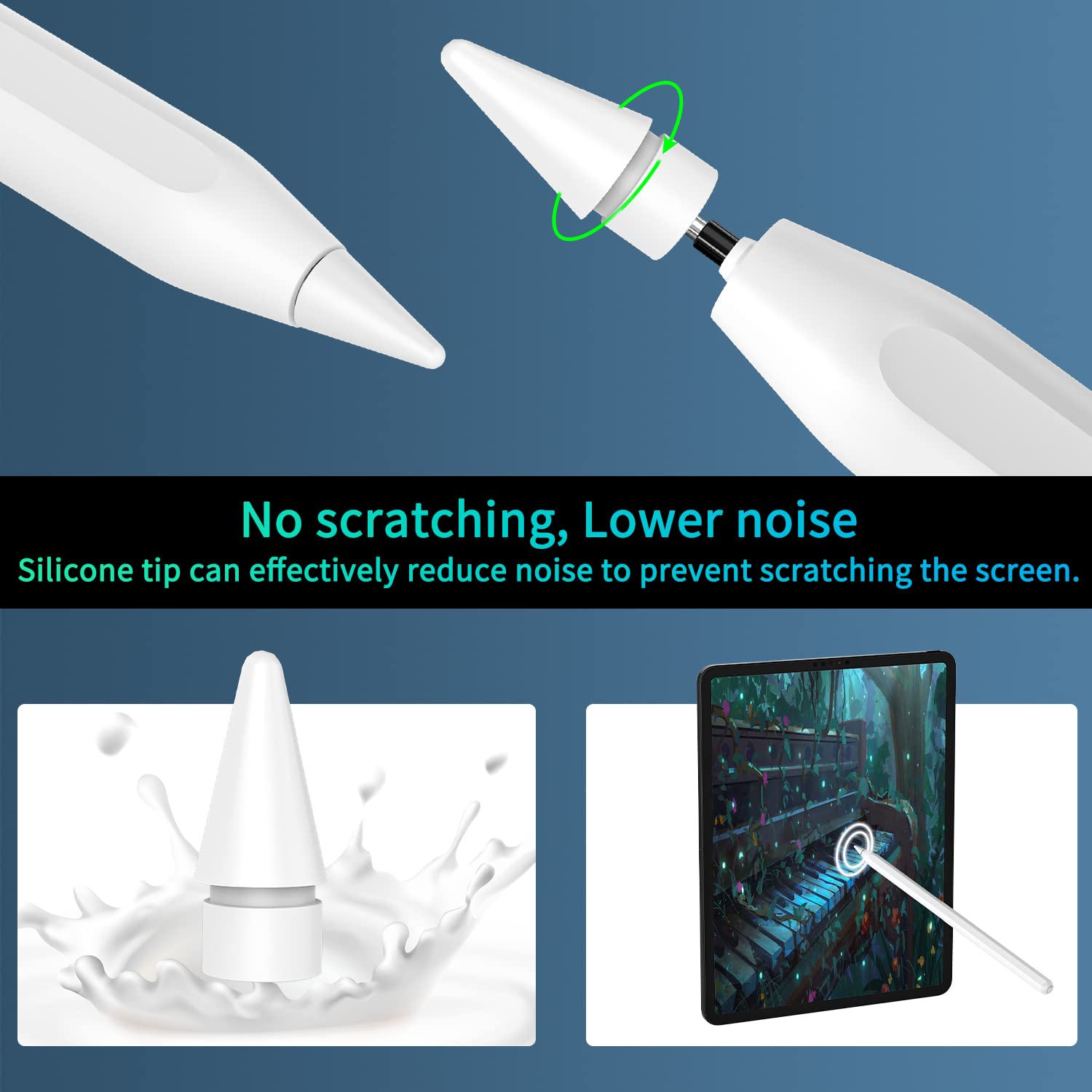 Wireless Charging Stylus Pen for iPad, Magnetic iPad Pencil 2nd Generation with Palm Rejection Design Compatible with Apple iPad Pro 11 & 12.9 inches, iPad Air 4th/5th Gen,iPad Mini 6th Gen