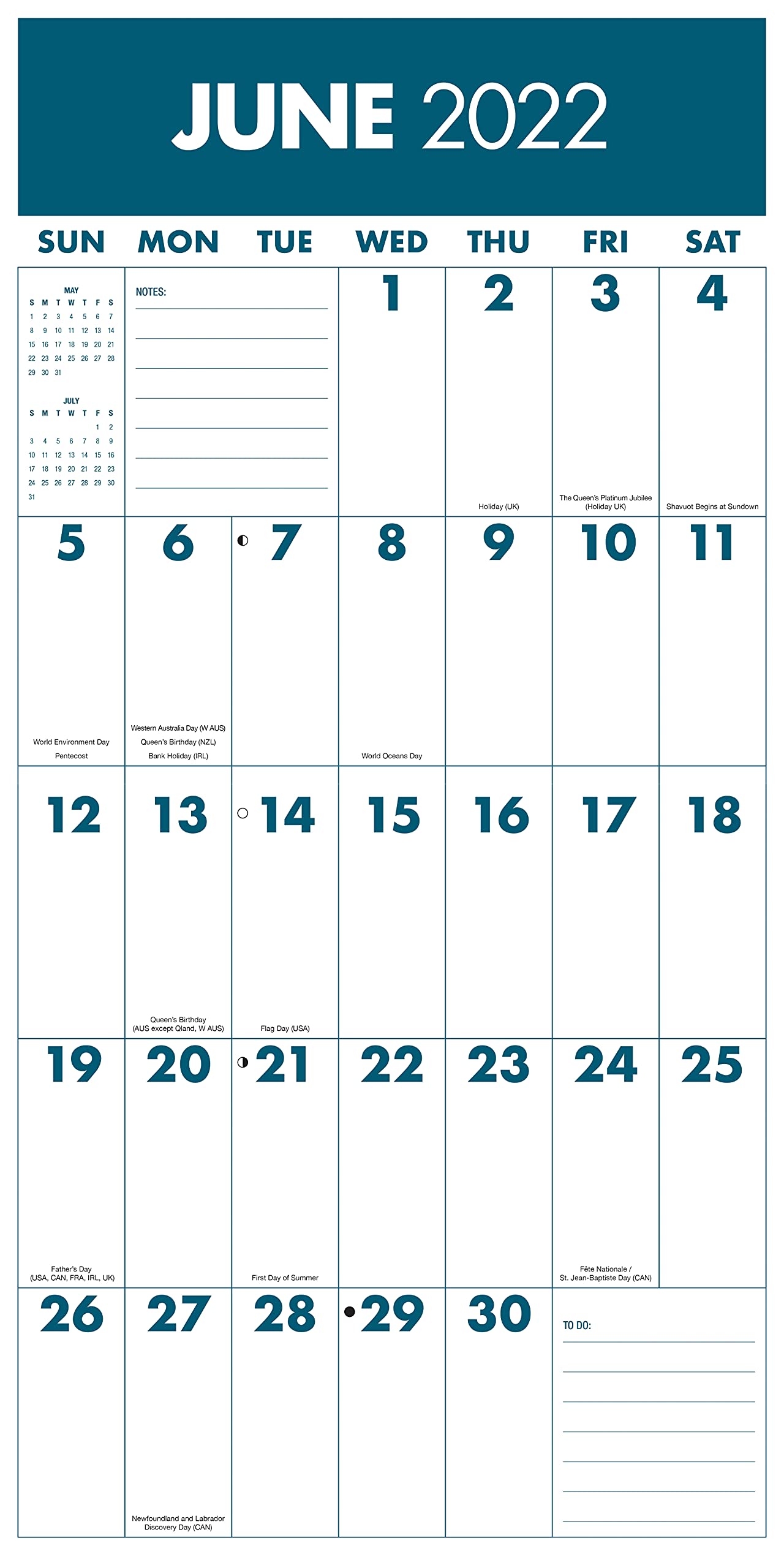 Mega 2022 Grid Wall Calendar