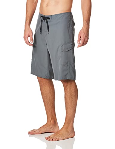 Quiksilver mens Manic 22 Inch Length Cargo Pocket Boardshort Swim Trunks, Iron Gate, 34 US