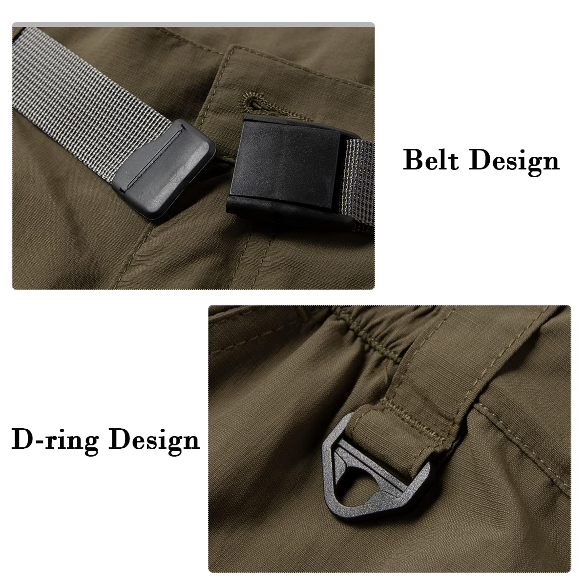Msmsse Men's Hiking Cargo Shorts Quick Dry Outdoor Work Tactical Shorts with Multi Pockets for Fishing Army Green US 34