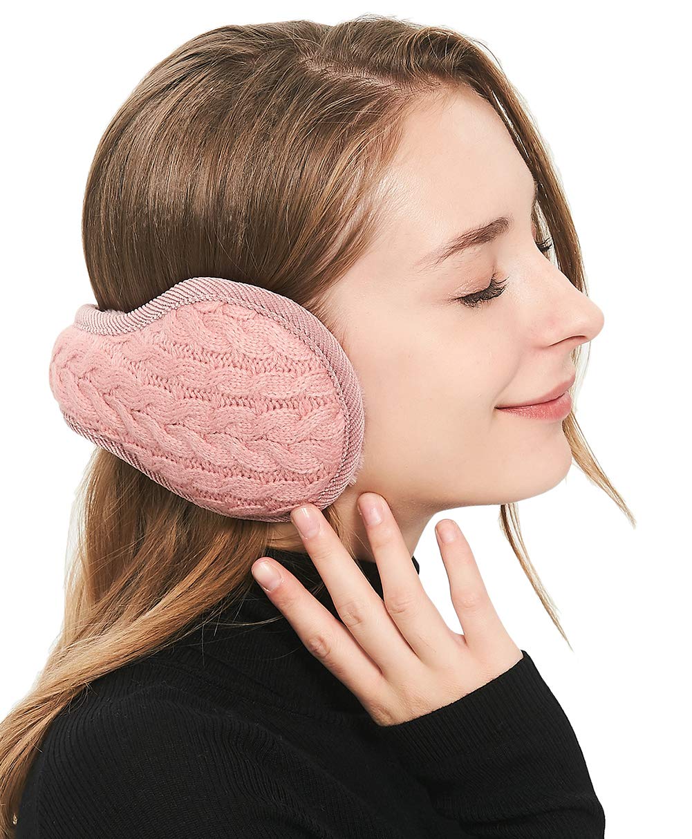Rungion Unisex Warm Knit Women Earmuff Cashmere Winter Pure Color Earmuffs Fur Earwarmer Adjustable Wrap