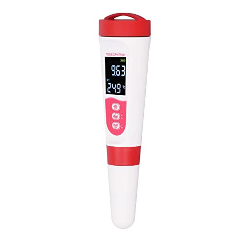 Water Quality Test Pen Glass Electrode Multifunctional Backlit Display Water Quality Tester High Sensitivity for Swimming Pool