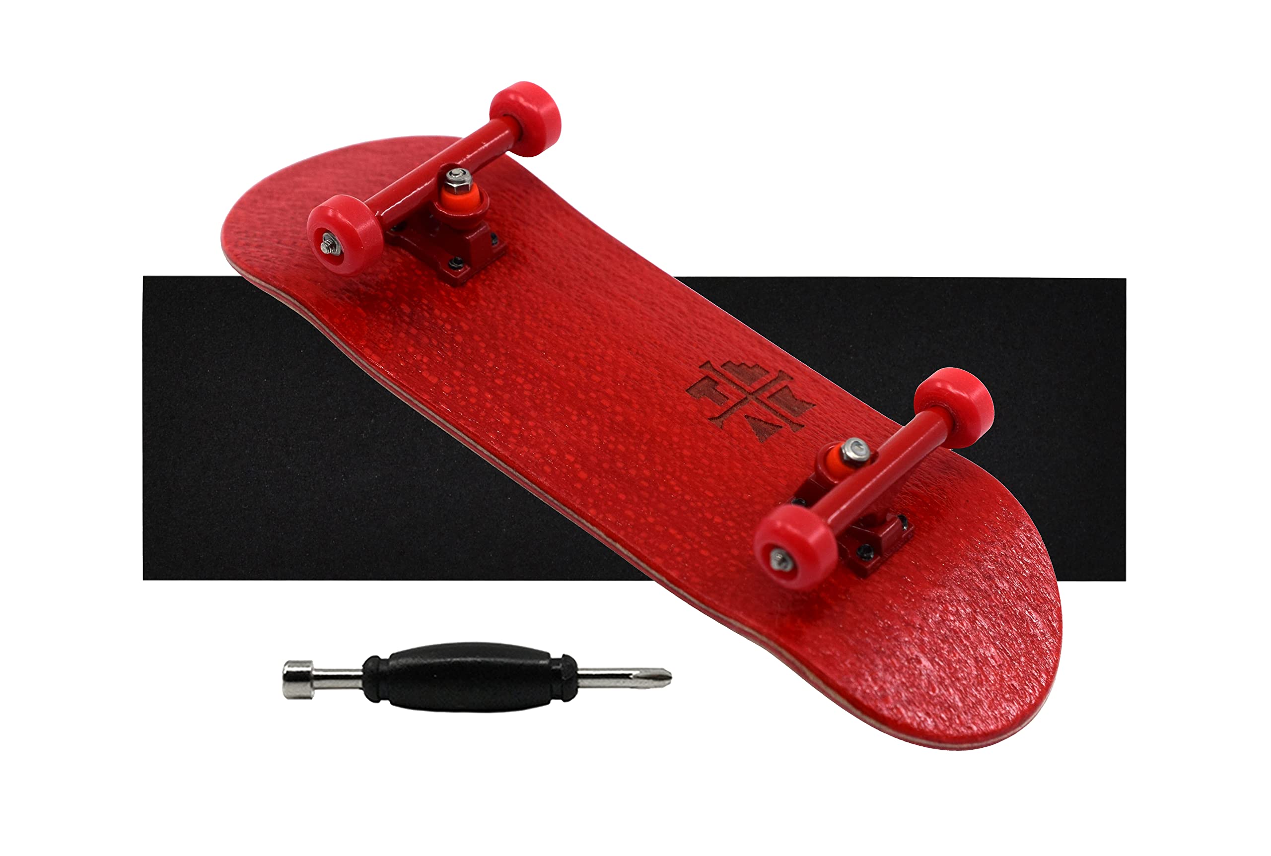 Teak Tuning Prolific Complete 32mm Fingerboard with Prodigy Trucks - Pre-Assembled - Red Rover Edition - Upgraded Components, Pro Board Shape and Size, Bearing Wheels, and Locknuts