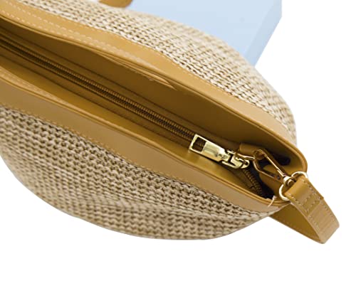 UEOE Straw Purse For Women Crossbody Bag Summer Rattan Beach Bag Wicker Shoulder Bag (Style B)