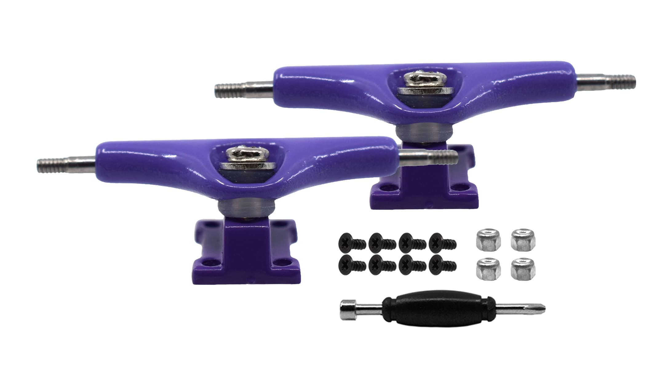 Teak Tuning Prodigy Swerve Fingerboard Trucks, Purple Colorway - 32mm Wide - Inverted Kingpin - Professional Shape, Appearance & Components