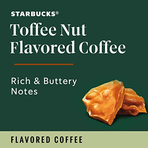 Starbucks Coffee Company Starbucks Flavored Ground Coffee K-Cup Pods, Toffeenut, Signature Collection, 100% Arabica Coffee, Recyclable K-Cups, 10 K-Cup Pods/Box (Pack of 2 Boxes)