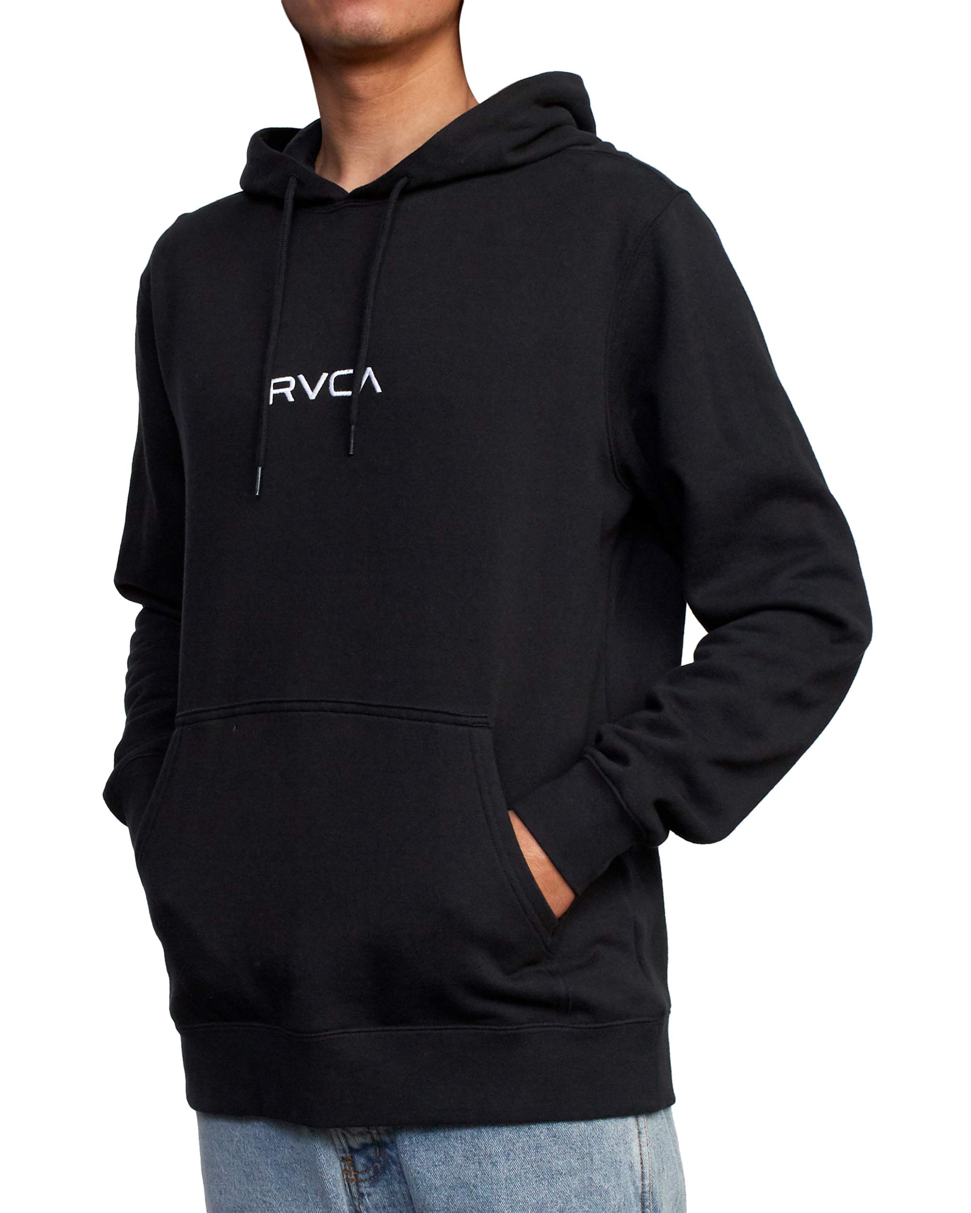 RVCA mens Graphic Fleece Pullover Hoodie Hooded Sweatshirt, Center/Black, Medium US