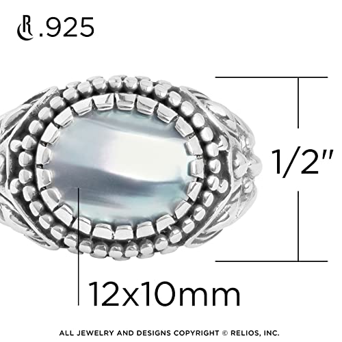Sterling Silver Gray Mabe Pearl Ring Size 6