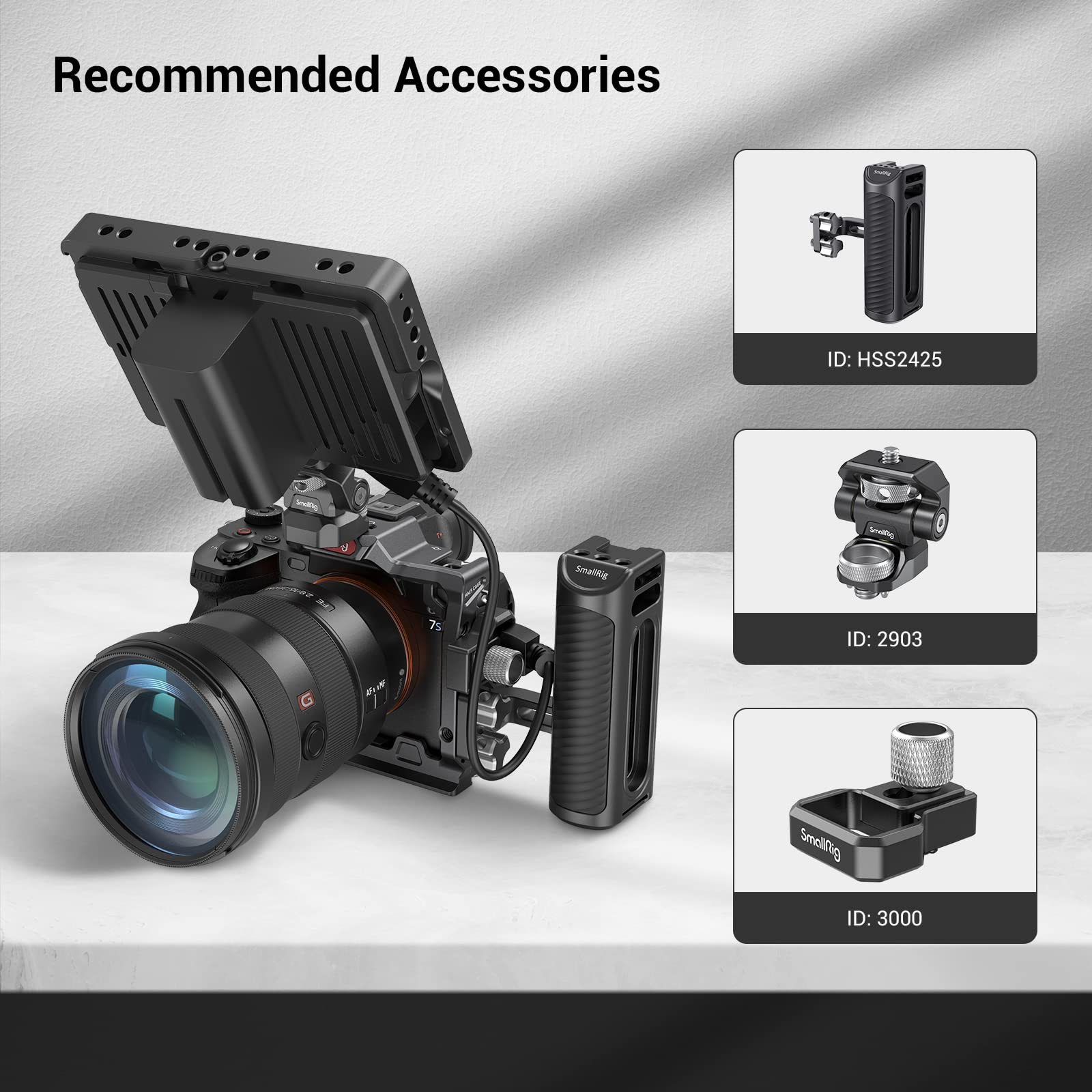 SMALLRIG Half Camera Cage for Sony Alpha 7S III/ A7S III, and for DJI RS2/ RSC2 Gimbal and Tripod for Arca - 3193