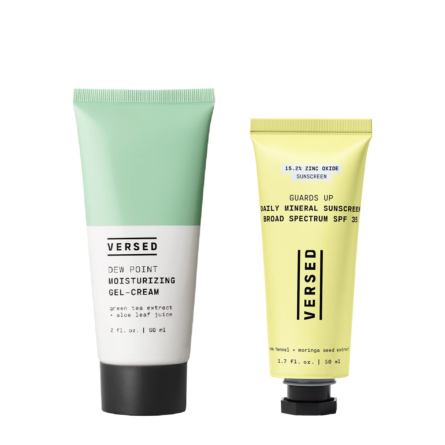 Versed Heat Wave Duo - Dew Point Daily Lightweight Face Moisturizer (2 fl oz) and Guards Up Daily Mineral Sunscreen Broad Spectrum SPF 35 - Lightweight Sunscreen (1.7 fl oz) Non-Toxic, Vegan