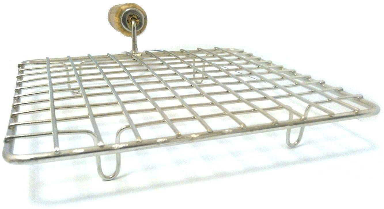 Stainless Steel Square Wire Roaster Wooden Handle, Roasting Net Roti Jali, Roti Grill, Papad Grill, Chapati Grill, Sqaure Roasting Papad Net