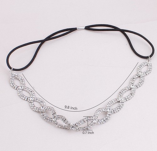 Merroyal Fashion Rhinestones Headband Crown For First Communion,Wedding,Pageant (Sliver)