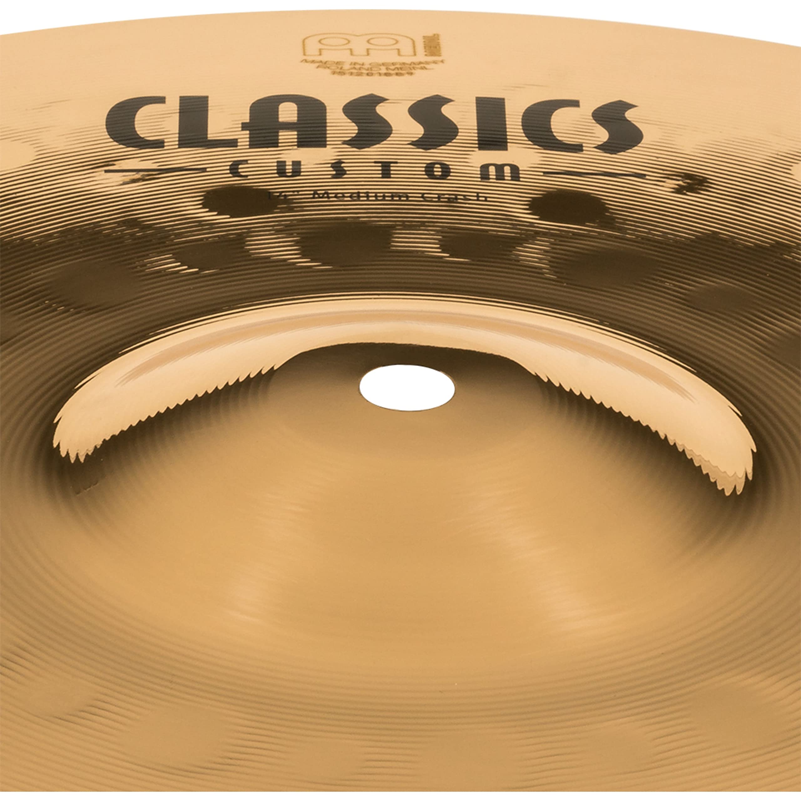 Meinl 14" Medium Crash Cymbal - Classics Custom Brilliant - Made in Germany, 2-YEAR WARRANTY (CC14MC-B)