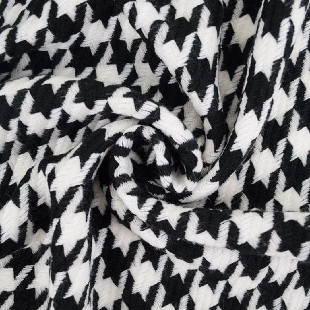 Monique Women Vintage Reversible Houndstooth Scarf Large Shawl Winter Warm Cashmere-like Wrap Open Front Cardigan Poncho Cape Sweater Black