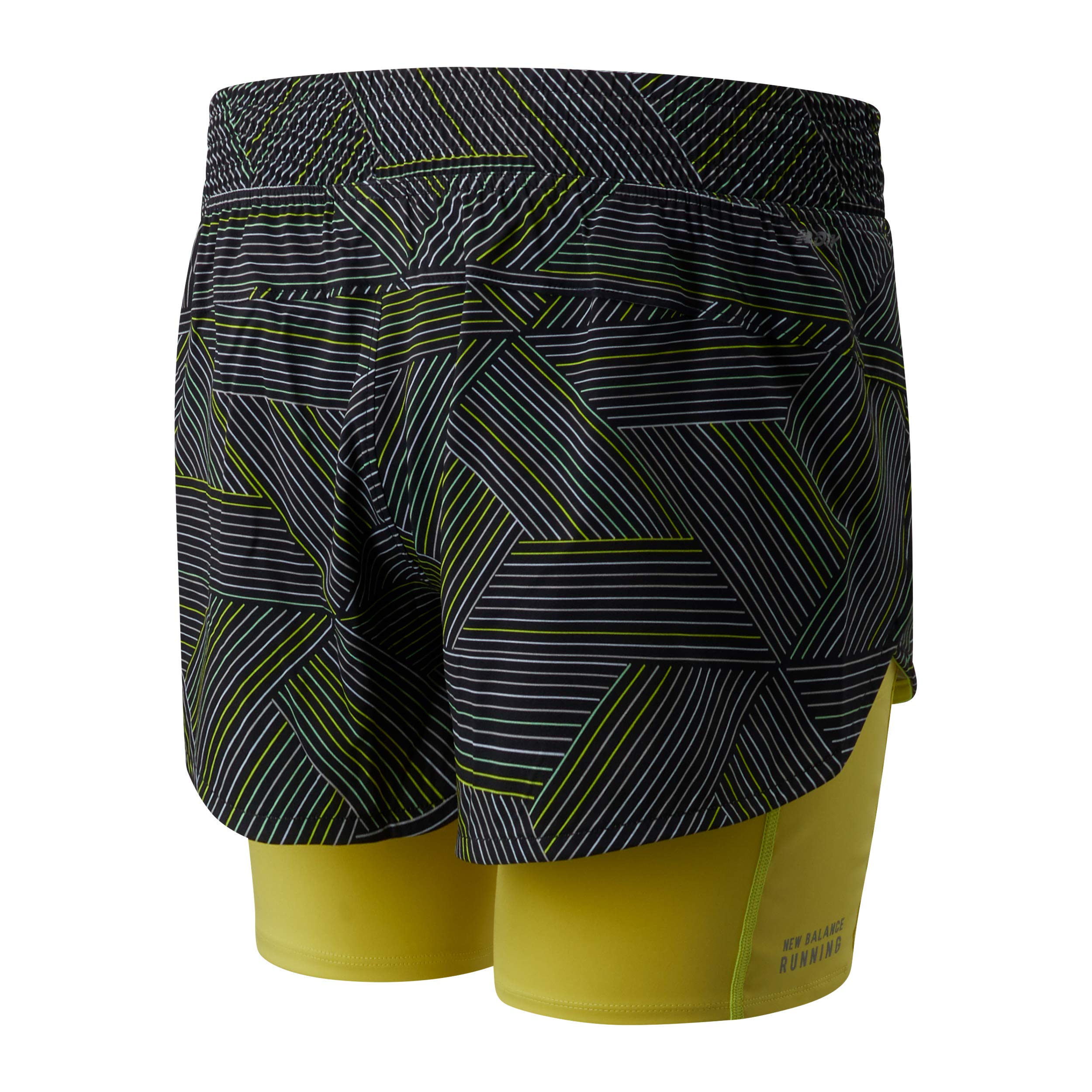 New Balance Women's Impact Run 2 in 1 Short, Black Multi, Medium