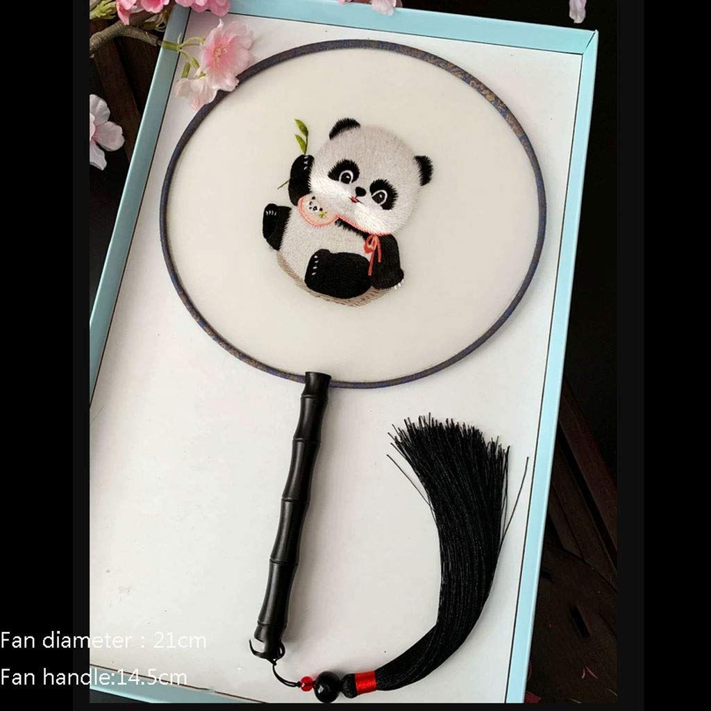 TOMYEUS Folding Hand Fan Chinese Style Hand Embroidery Double-Sided Hand Embroidery Su Embroidery Fan Group Fan Palace Female Ancient Style Shooting Props Decorative Folding Fans