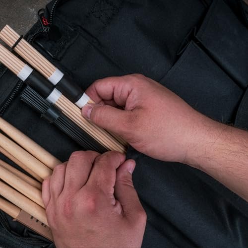 Meinl Percussion Drum Stick Bag with Extra Outside Pocket and Floor Tom Hooks β for Mallets, Brushes and Accessories, Black, Standard (MSB-1)