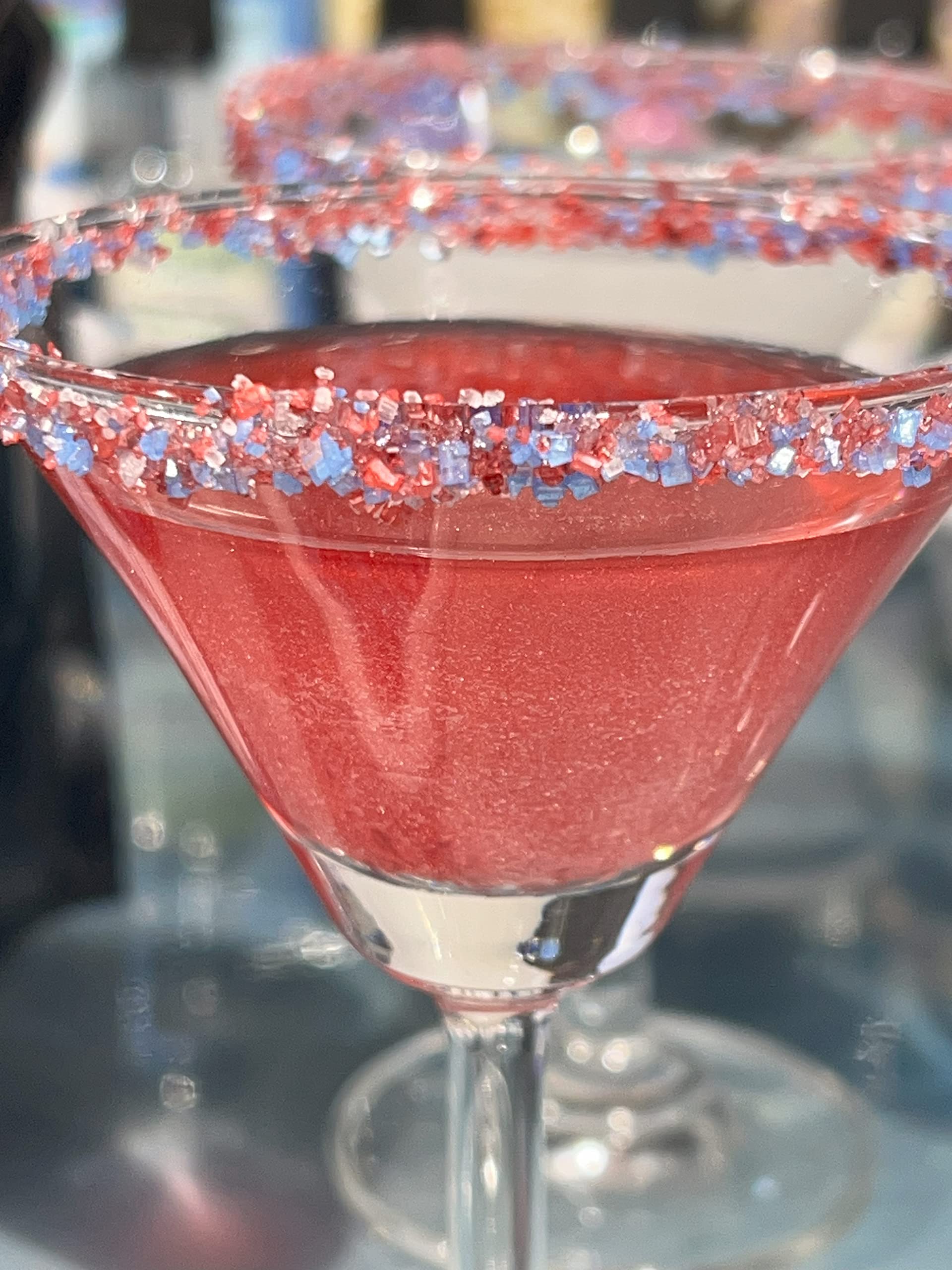 Snowy River Americas Cocktail Sugar - Kosher All Natural Red, White, and Blue Cocktail Rimmer and Coffee Rimmer (Americas, 8oz Bag)
