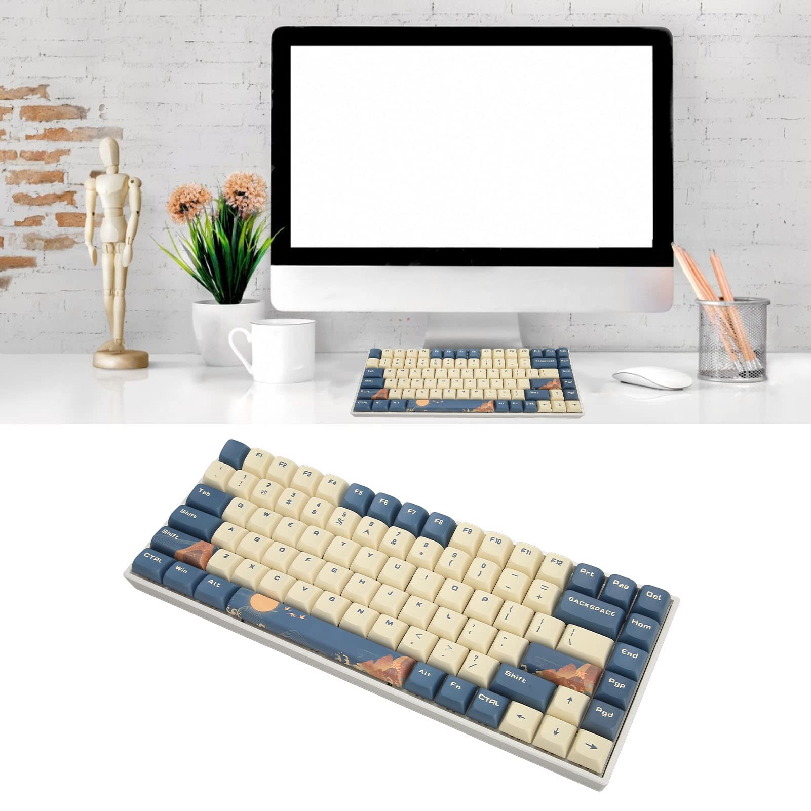 Yoidesu Bluetooth Mechanical Keyboard, 84 Key Wireless RGB Keyboard 2.4G USB Connection Hot Swappable Gaming Keyboard with RGB Backlighting(Silver Switch)