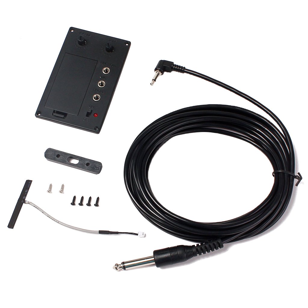 MonkeyJack Durable Violin Silent EQ Preamp Pickup with Plug Hole Cable Screws Set 4/4 Violin Parts
