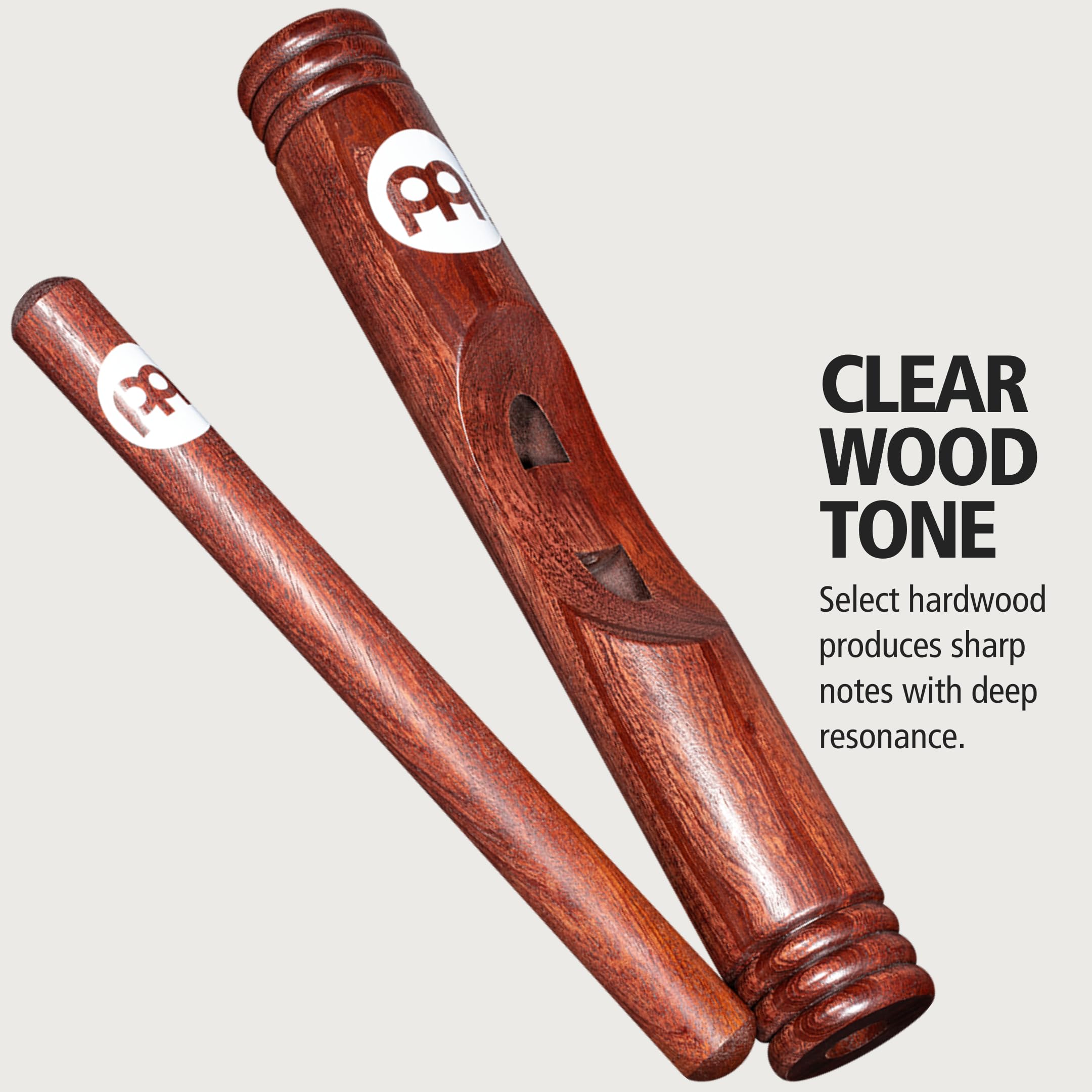 Meinl Percussion Red Finish African Select Hardwood Claves Musical Instrument Sticks, Hollow Body β NOT Made in China β for Live, Studio and Classrooms, 2-Year Warranty (CL3RW)