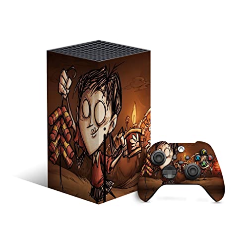 The Survival Horror Cartoon Video Game Skin for X-box-Series-X, Whole Body Vinyl Decal Protective Cover Wrap Sticker for X-box-Series-X Console and Wireless Controller