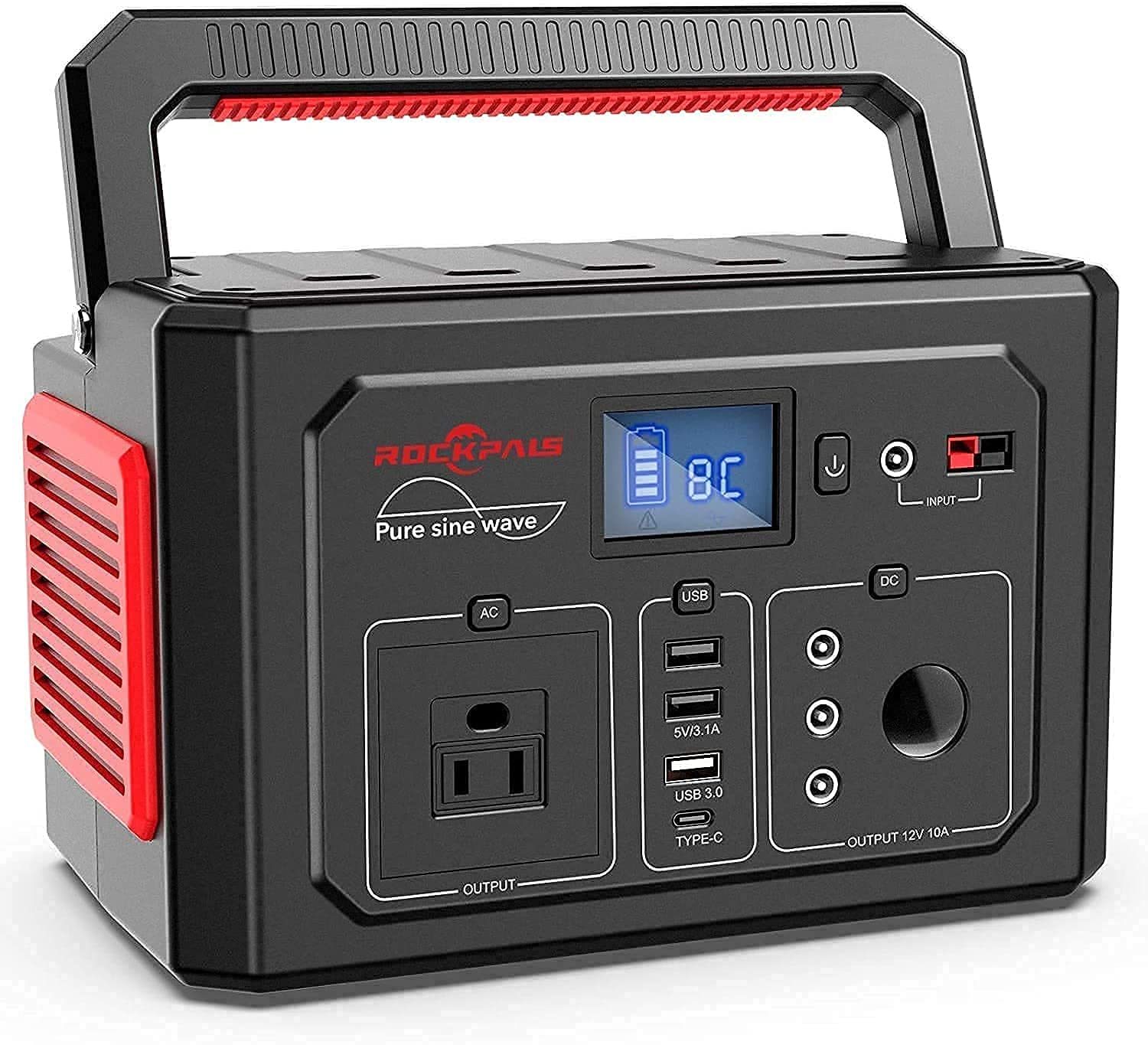 ROCKPALS 350W Portable Power Station and ROCKPALS Foldable 100W Solar Panel Charger, CPAP Backup Battery Pack for Camping, Home, Emergency
