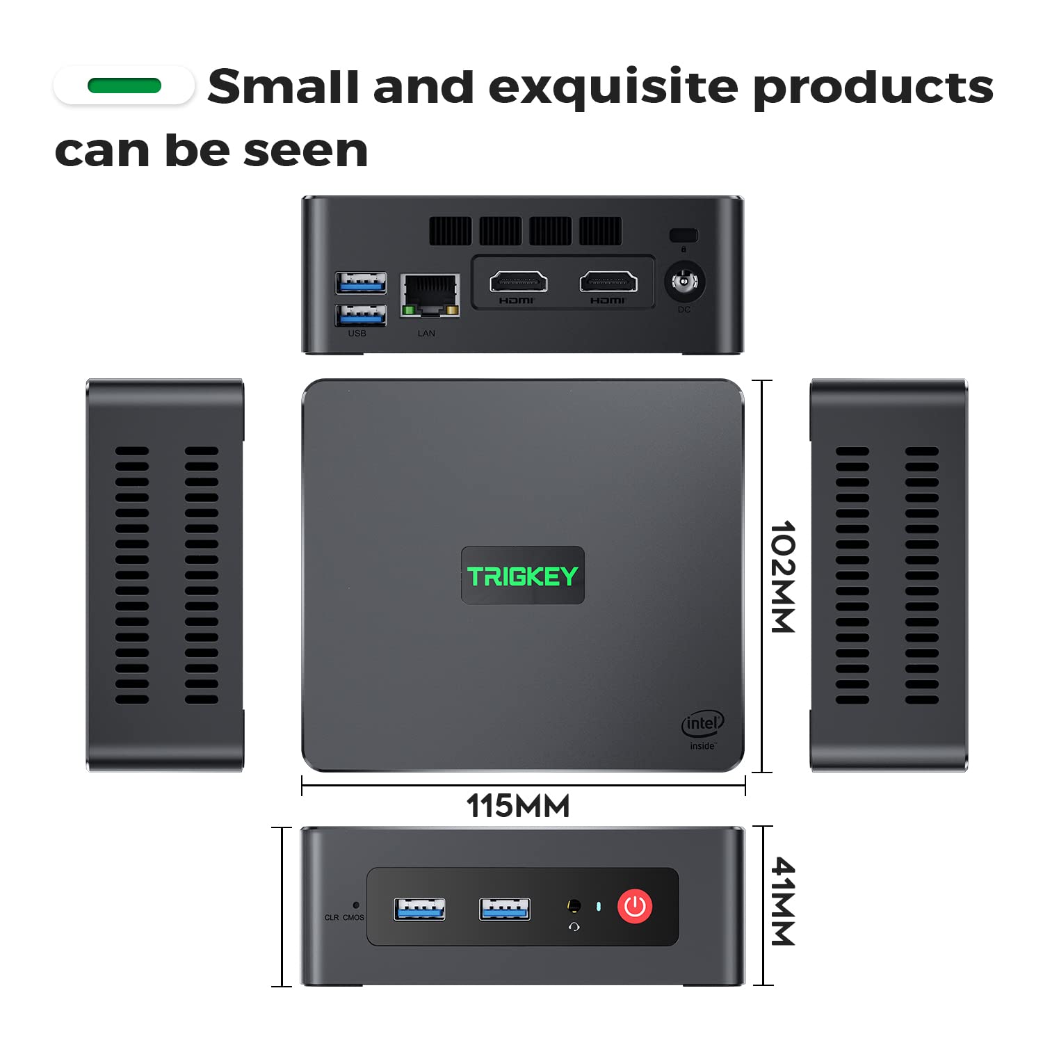 TRIGKEY Micro Computer W11 Desktop Intel 11th Generation Processors N5095 Mini Computer, 8G DDR4 256G M.2 SSD 2280 Green G3 Micro PC W10 Pro, Support Dual 4K@60Hz HDMI/WiFi 5/BT/W11