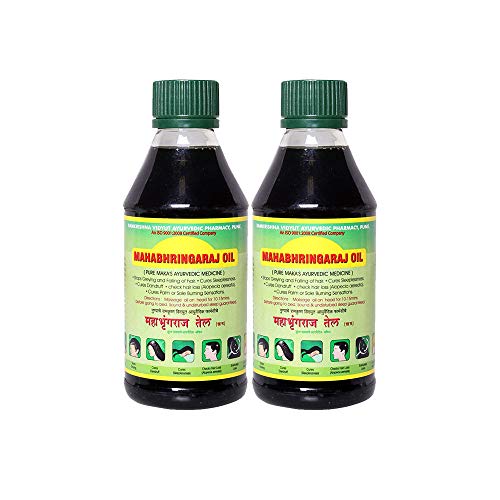 Mahabhringraj Oil 2 bottles of 200 ml ea, Scalp Massaging Oil Ramakrishna Pharma Brand - Ayurvedic Medicine