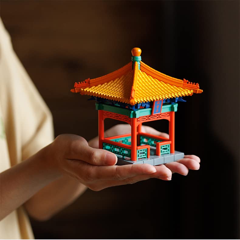 WANFENG Mortise and Tenon Building Blocks Forbidden City Ningxiang Pavilion Ancient Architecture Construction Toy