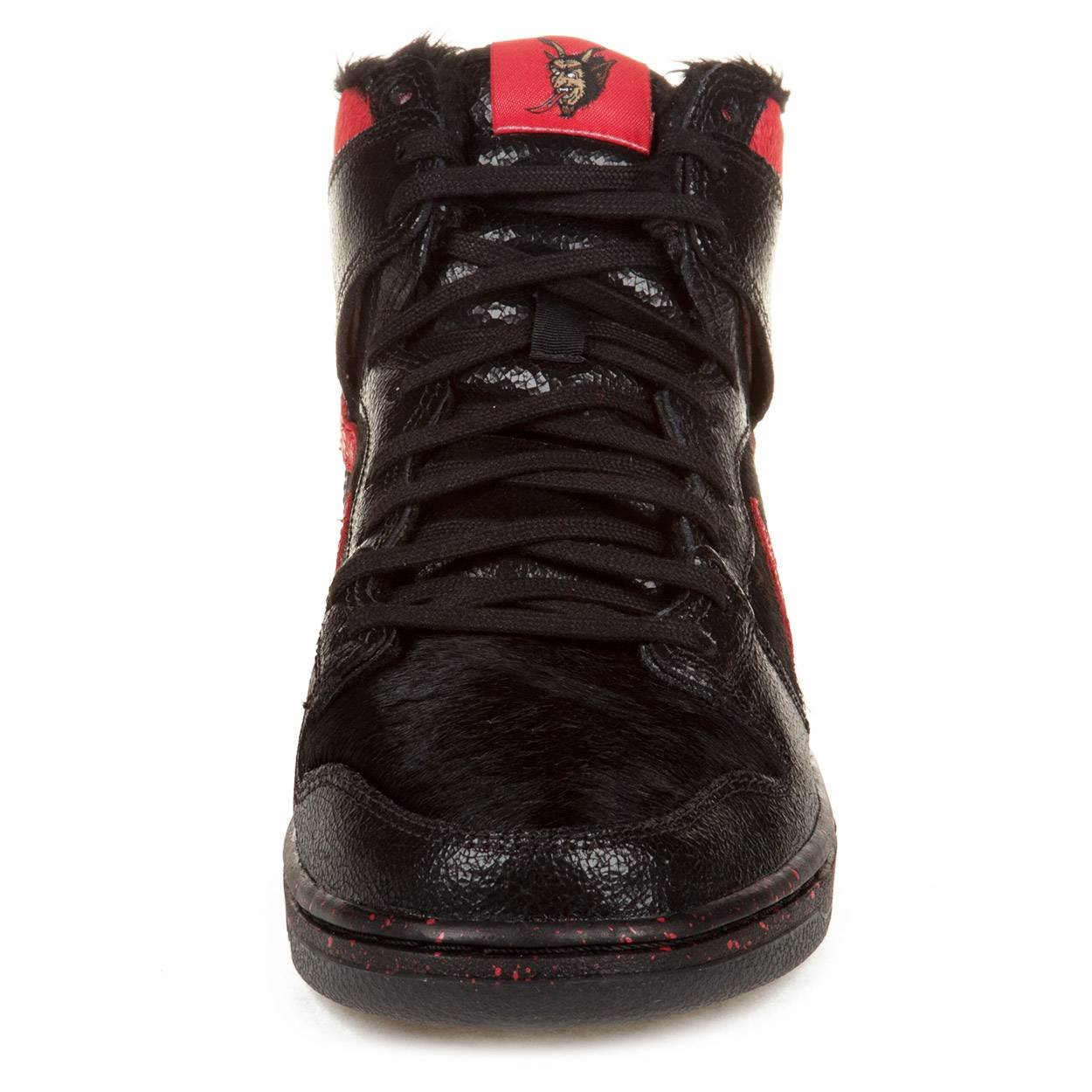 Nike Mens Dunk High Pro Premium SB Krampus Black/Gym Red Synthetic Skateboarding Size 10