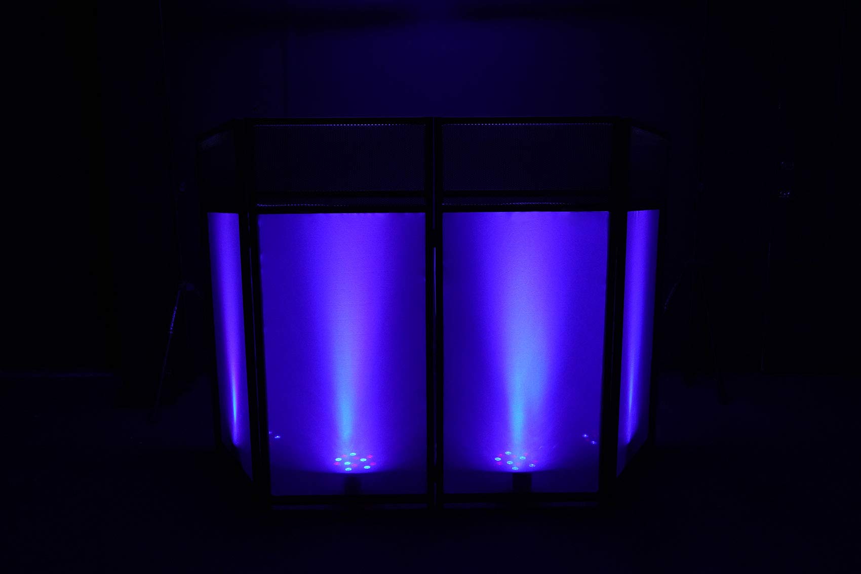Rockville ROCKBOOTH Outdoor Backyard Party Pro DJ Booth Facade+2 Scrims+2 Lights