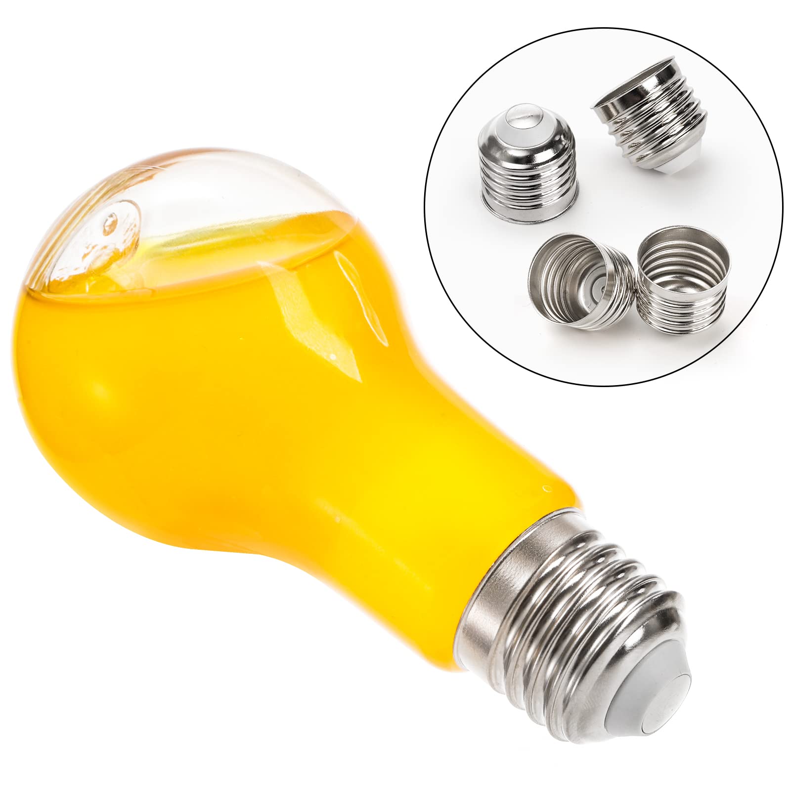 Mezchi 40 Pack Light Bulb Storage, 120ml/4.1 Oz Clear Plastic Fillable Ornaments, Plastic Light Bulbs Candy jars for Crafts, Decorative Centerpieces, Party Favors