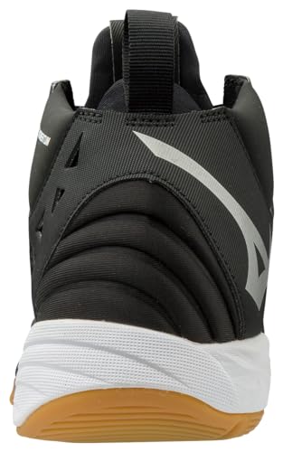 Mizuno Men's Wave Momentum Mid Volleyball Shoe, blacksilver, 7 D US