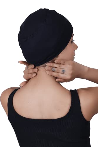 SAKUCHI Chemo Hats Solid Sleep Cap Bamboo Soft Cancer Headwear for Women