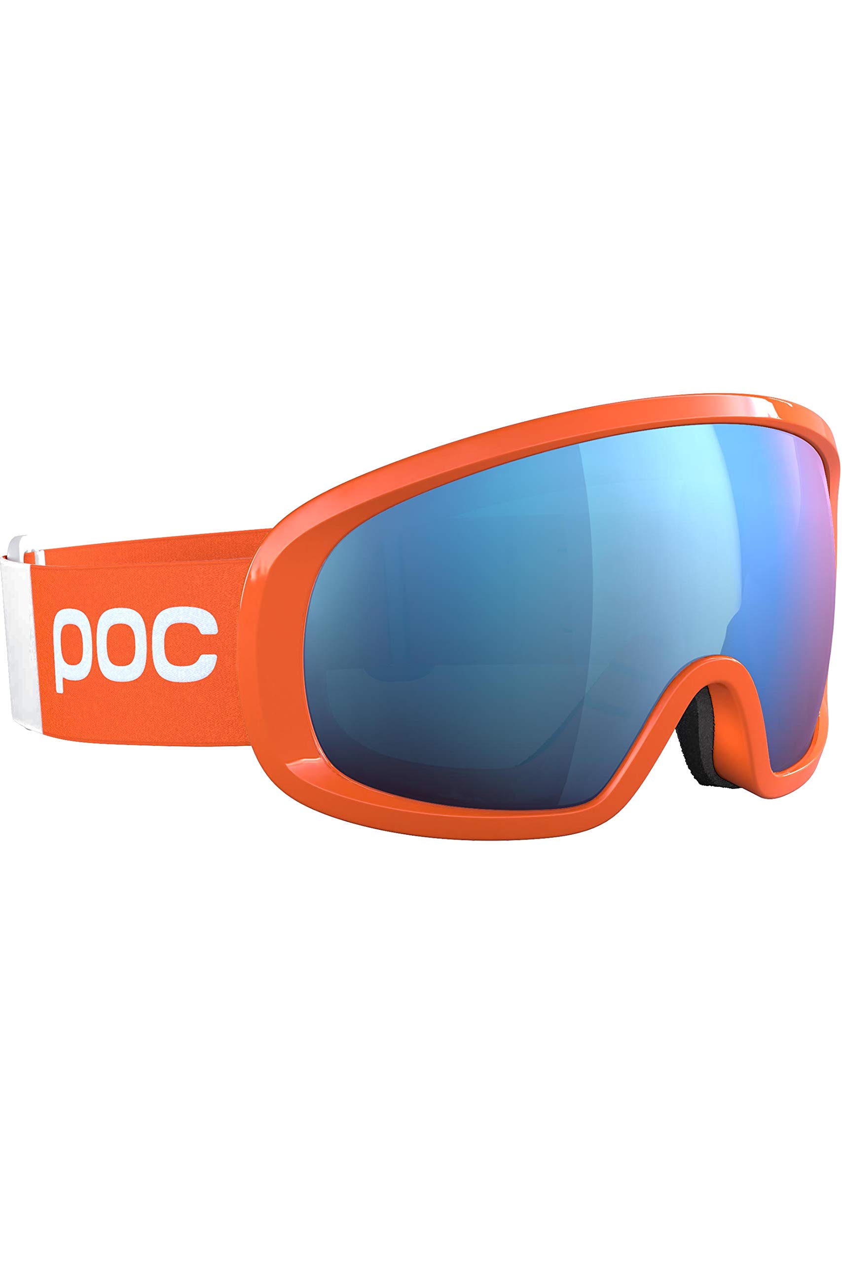 POC, Fovea Mid Clarity Comp Goggles for Skiing and Snowboarding, Fluorescent Orange/Spektris Blue, One Size