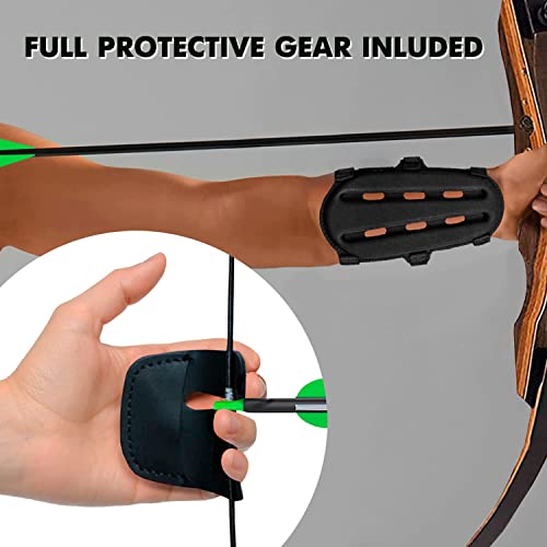 Samick Sage Takedown Recurve Bow and Arrow Set - 62 Inch Complete Ready-to-Use Longbow Archery Set - Includes 6 Arrows, Quiver, Bowstring & Stringer Tool, Arm & Finger Guard for Adults & Teens