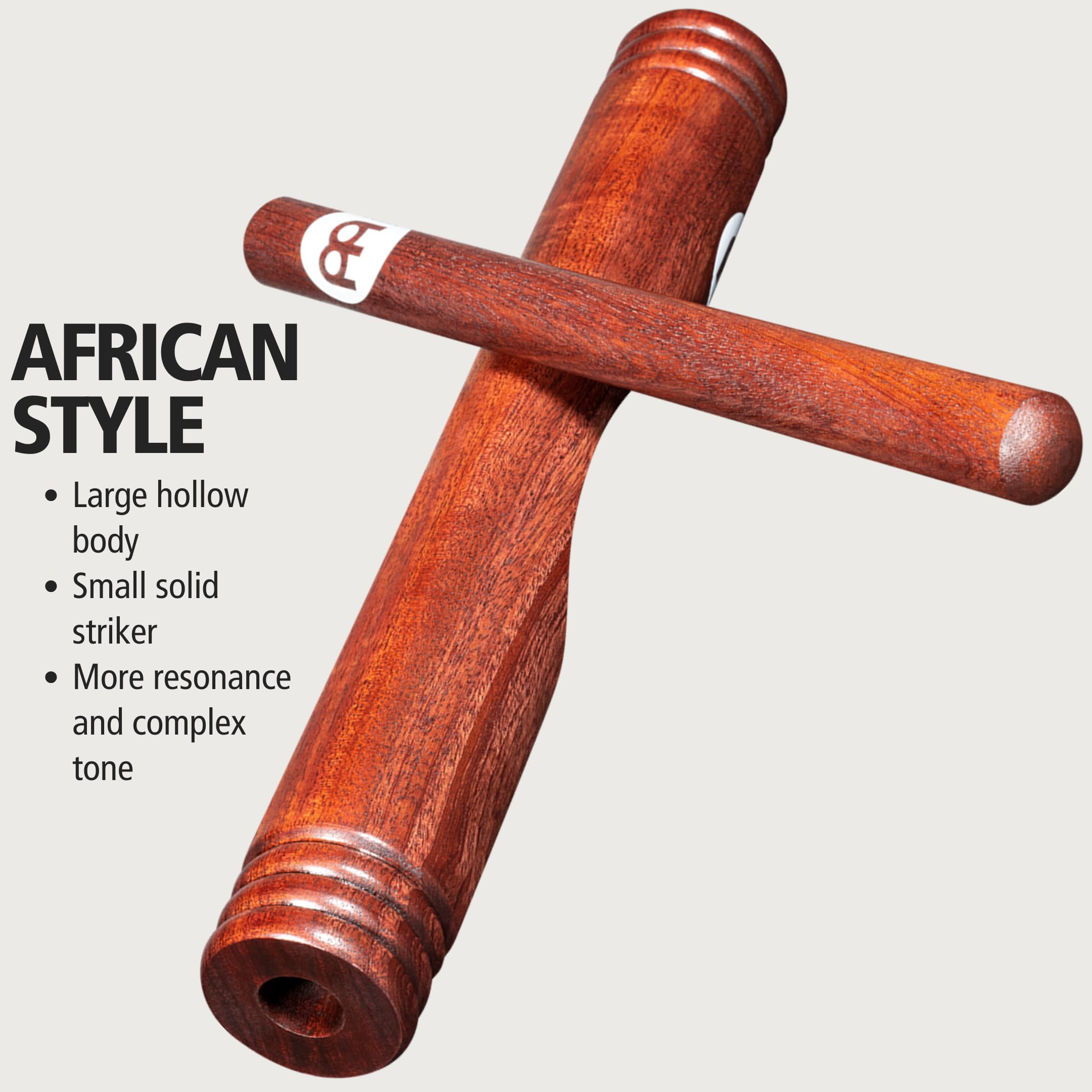 Meinl Percussion Red Finish African Select Hardwood Claves Musical Instrument Sticks, Hollow Body β NOT Made in China β for Live, Studio and Classrooms, 2-Year Warranty (CL3RW)